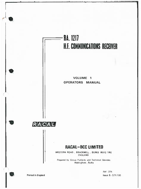 Racal Ra 1217 User 1971 Pdf