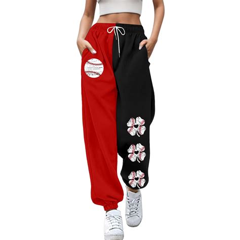 Tyianh Women Fashion Trousers Suitable Baseball Football Print Bottom