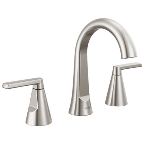 Delta Sparrow Spotshield Brushed Nickel Widespread 2 Handle Watersense