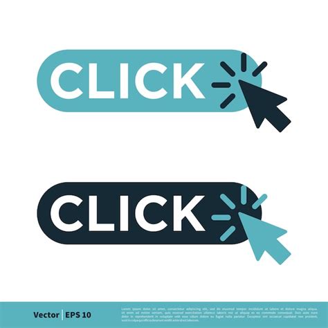 Premium Vector Click Button Arrow Icon Vector Logo Template