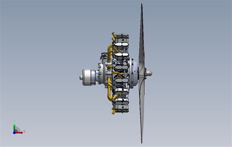 Olsryd9缸星型发动机模型图纸航空螺旋桨发动机机械设计图纸 Solidworks 2010 模型图纸下载 懒石网