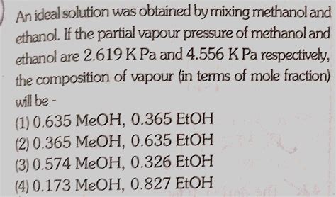 Answered An Ideal Solution Was Obtained By Mixing Methanol And Kunduz