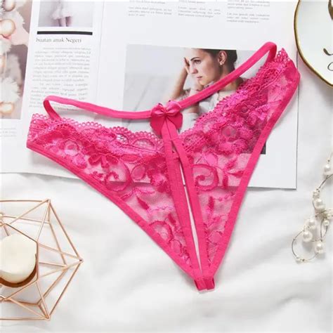 Buy Open Crotch Thongs Panties Women Erotic Lingerie Crotchless Lace Chastity