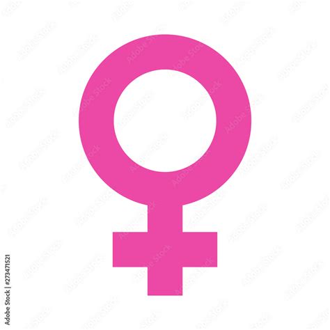 Female Symbol In Simple Outline Pink Color Design Female Sexual