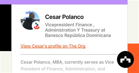 Cesar Polanco Vicepresident Finance Administration Y Treasury At