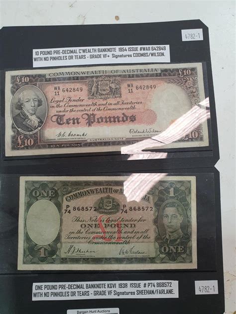 Sold At Auction 2 X Bank Notes Inc Ten Pound Pre Decimal 1954 Plus