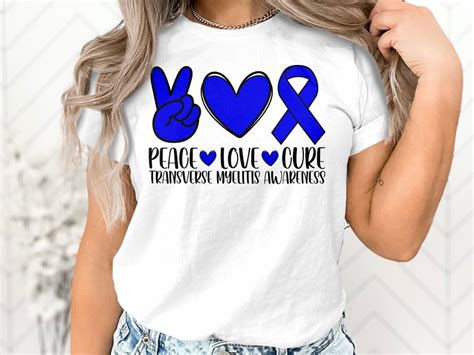 Transverse Myelitis Awareness Svg Png Peace Love Cure Svg Cricut
