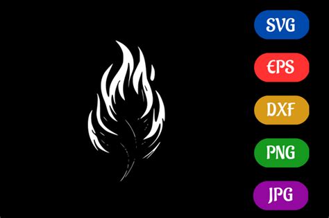 Fire Black And White Logo Vector Art Graphic By Creative Oasis