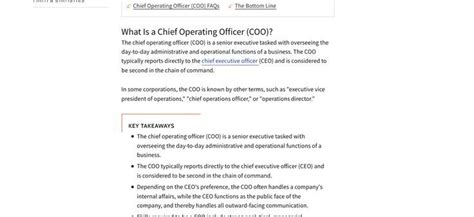 Chief Operating Officer Coo Definition Types And Qualifications