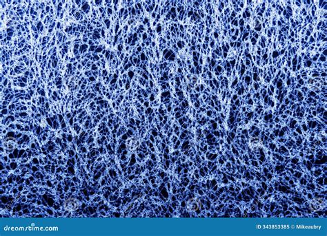 Complex Network Of Interconnected Bright Blue Lines On A Dark Blue Background Stock Image