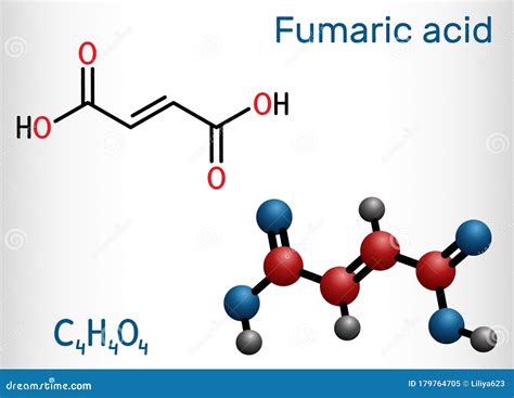 Fumaric Acid C4h4o4 Molecule It Is Unsaturated Dicarboxylic Acid