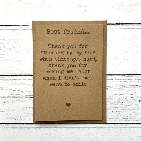 Card For Best Friend Best Friend Card Card For Friend Thank Etsy Uk