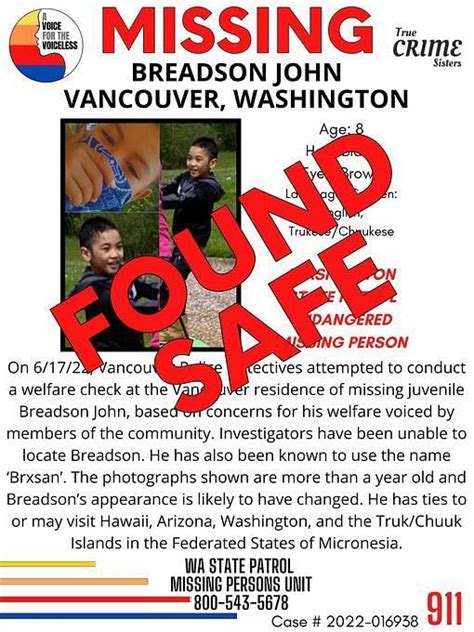 What Happened To Breadson John Missing Washington Boy Found In Missouri