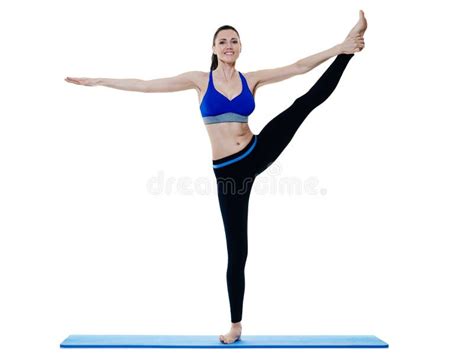 Изолированные Exercices Pilates фитнеса женщины Стоковое Изображение