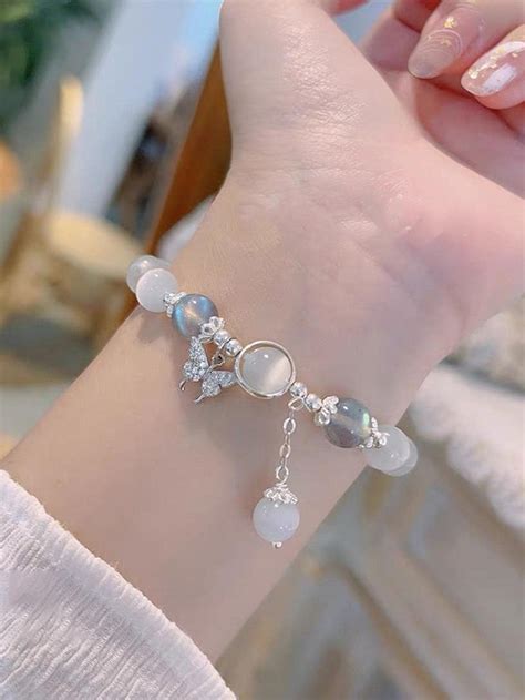 Butterfly Charm Beaded Bracelet Shein Uk