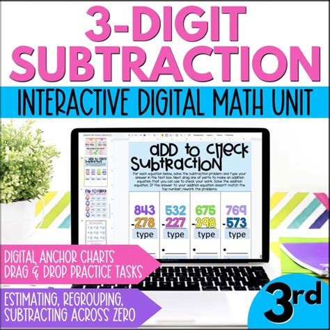 3 Digit Subtraction With Regrouping Standard Algorithm Anchor Charts