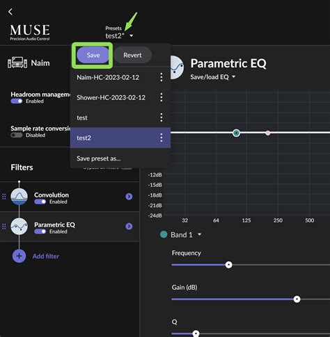 How To Save New Presets And Peq In Muse Without Overwriting Roon