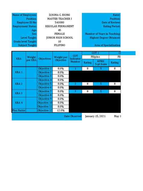Automated Ipcrf For Master Teachers 2020 2021 Pdf Teaching Method