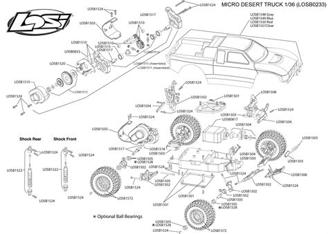 Exploded View Losi Micro Desert Truck 136 Chassis Astra