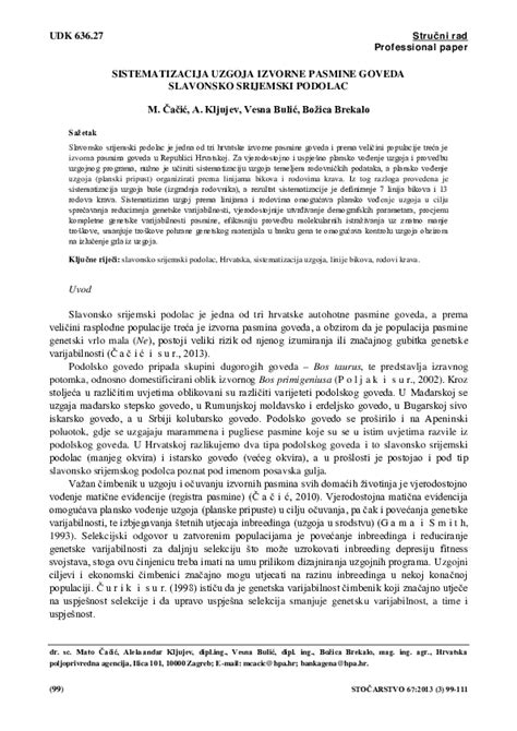 Pdf Sistematizacija Uzgoja Izvorne Pasmine Goveda Buša Breeding Systematization Of