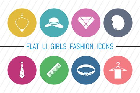 플랫 Ui 8 색상 여자 패션 착용 아이콘 세트 Eps10입니다 매우으로 유용한 여자 패션 착용 아이콘 설정 간단한 그림 웹 모바일 소프트웨어 및 애플 리 케이 션에 대 한