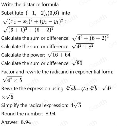 Solved Calculate The Distance Between The Points L 1 2 And C36