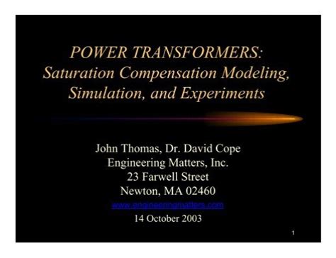 Presentation Power Transformers Saturation