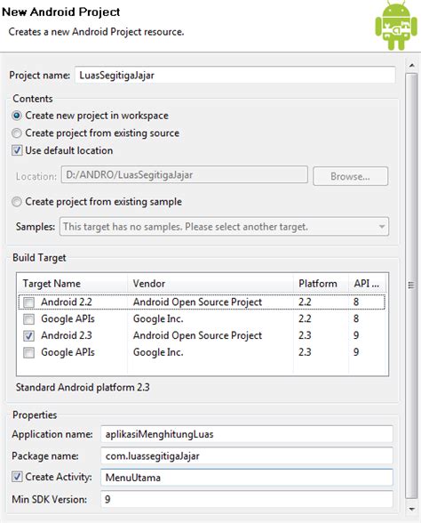 Menghitung Luas Segitiga Dan Jajaran Genjang Dengan Eclipse Android