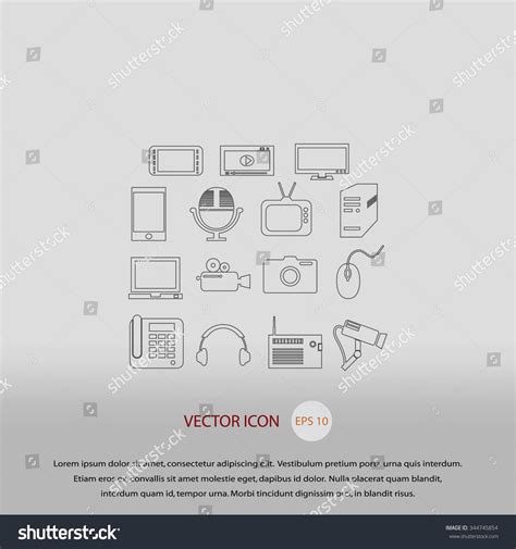 Series Icons Vector Set Mobile Devices Stock Vector Royalty Free 344745854 Shutterstock