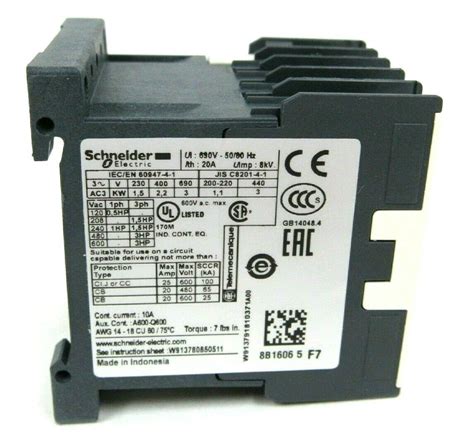 New Schneider Electric Lc1k0610f7 Contactor Sb Industrial Supply Inc
