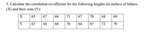 solved 5 calculate the correlation co efficient for the