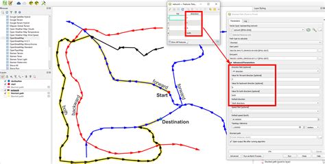 Qgis How To Choice A Specific Direction To Get The Shortest Path Geographic Information