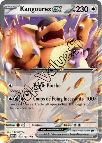 PokeValue fr Carte Pokémon Kangourex ex n série Analyse des prix historique