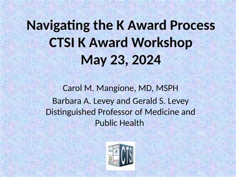 Navigating The Nih K Award Process Choosing Your Mentorship Team Pptx