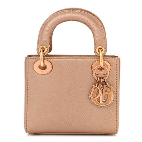Christian Dior Lizard Mini Lady Dior Beige Gem