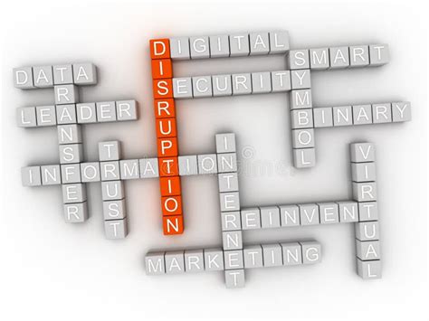 3d Disruption Word Cloud Concept Stock Illustration Illustration Of
