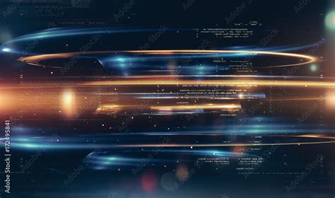 Abstract Tech Background Floating Numbers Hud Background Matrix Particles Grid Virtual Reality