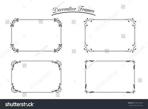 Set Decorative Rectangle Framesdesign Element Vector Stock Vector Royalty Free 709194034