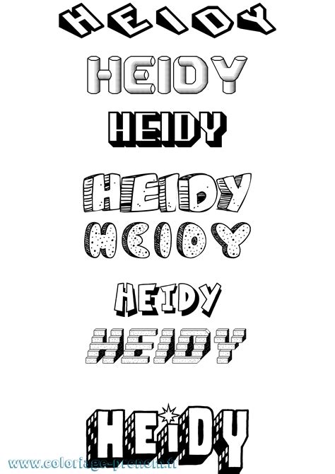 Coloriage Du Prénom Heidy à Imprimer Ou Télécharger Facilement