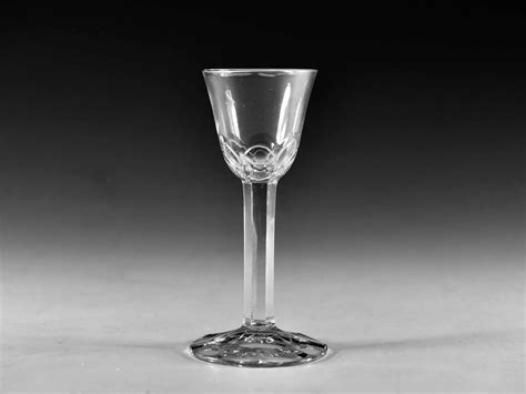 Antique Glass Rare Facet Stem Wine Glass English C1770 In Antique