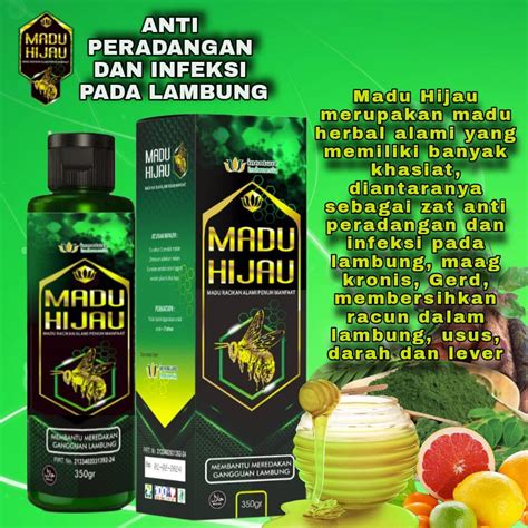 Jual Madu Hijau Herbal Lambung Asli 350 Gram Madu Alami Mengatasi Maag