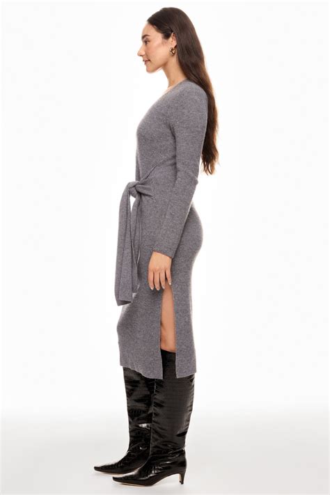Sweater Knit V Neck Tie Front Dress By Toccin X Rtr Rent The Runway