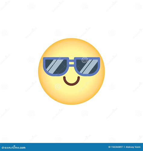 Smiling Face With Sunglasses Emoticon Flat Icon Stock Vector