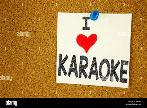 Hand Writing Text Caption Inspiration Showing I Love Karaoke Concept