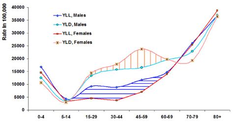 Sex Differentials In Burden Of Disease By Age Iran 2003 Download