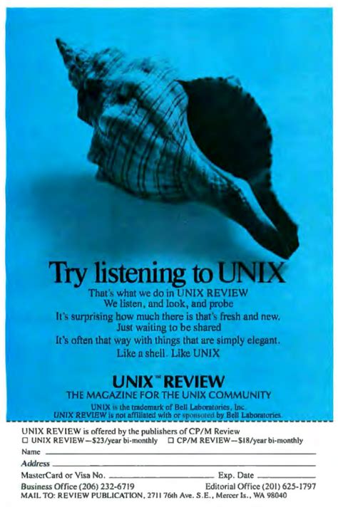 Unix Review Early 80s Ad R Unix