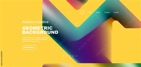 Abstract Trendy Geometric Patterns Poster With Fluid Color Triangles And Other Geometric Shapes