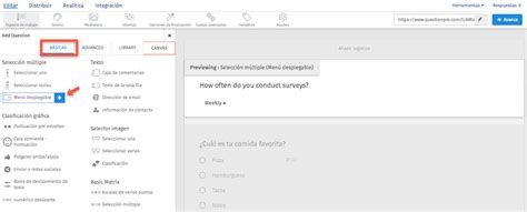 Pregunta de menú desplegable Opción múltiple QuestionPro Centro de