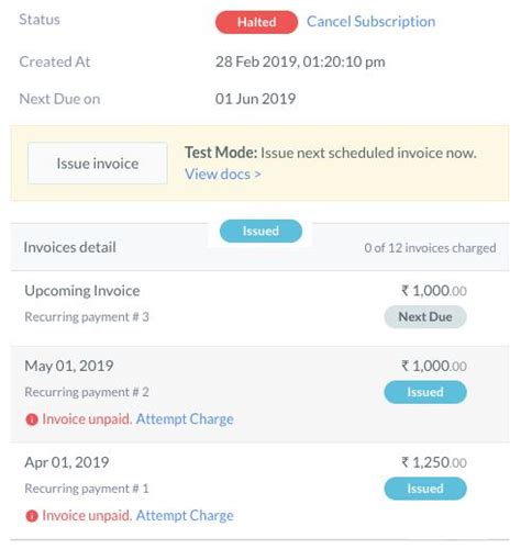 Test Subscriptions Razorpay Docs