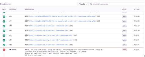 Datastorestateerror Tried To Execute `datastorequery` While Datastore Was Stopping